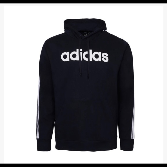 adidas | Shirts | Nwt Mens Adidas Navy Blue Logo Lettered Hoodie | Poshmark